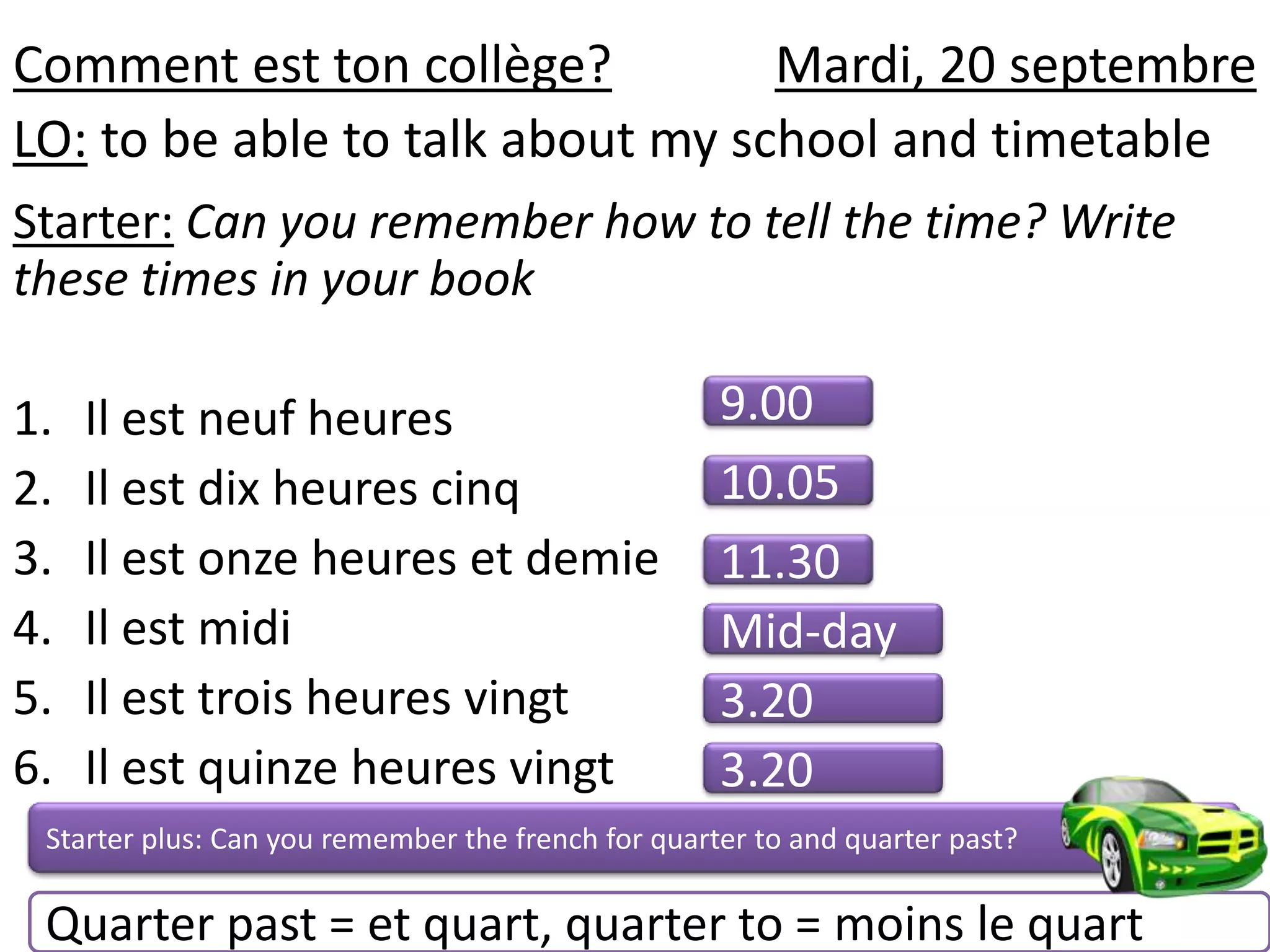 Une journee au college vle
