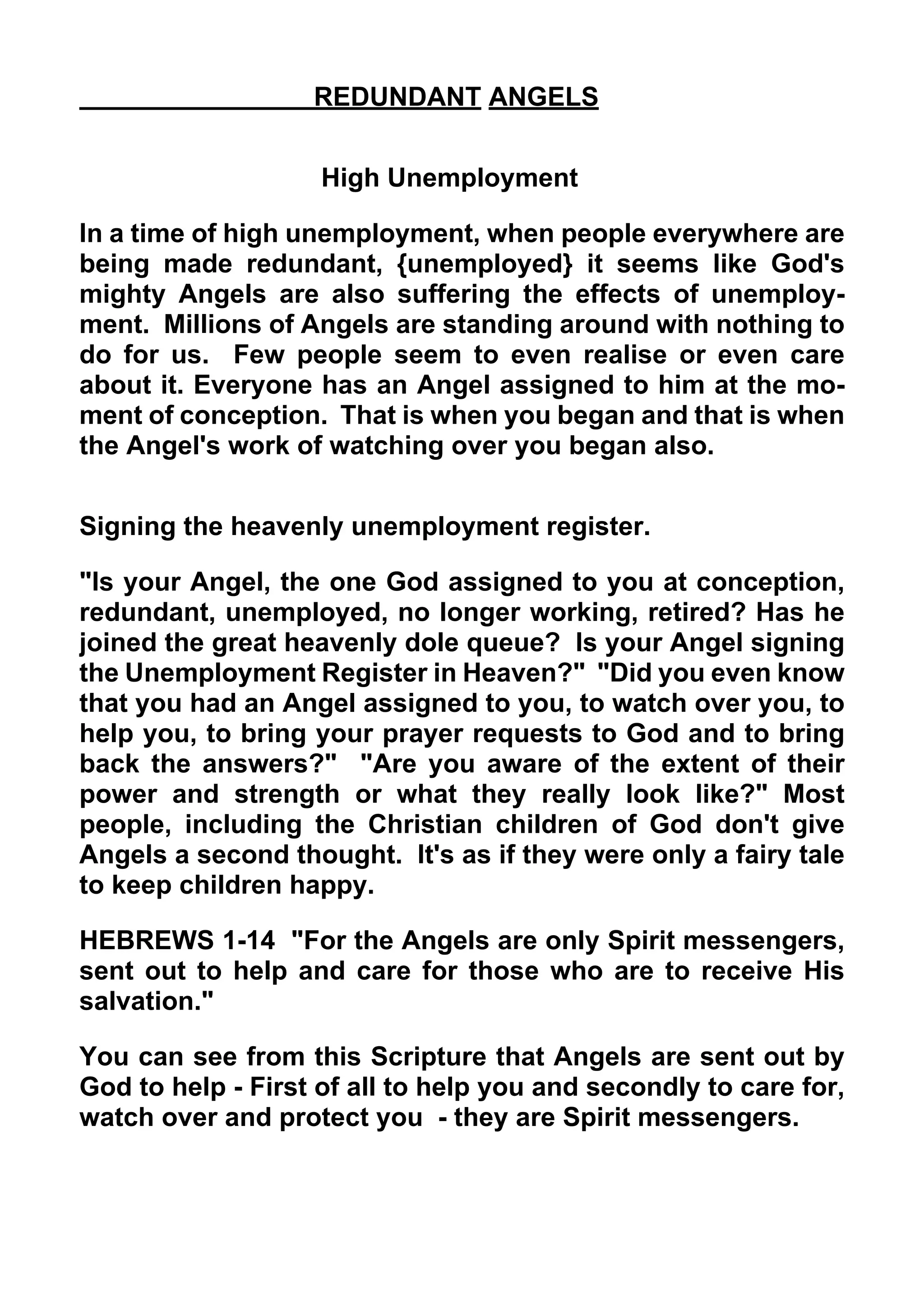 Unemployed angels | PDF | Spirituality | Religion & Spirituality