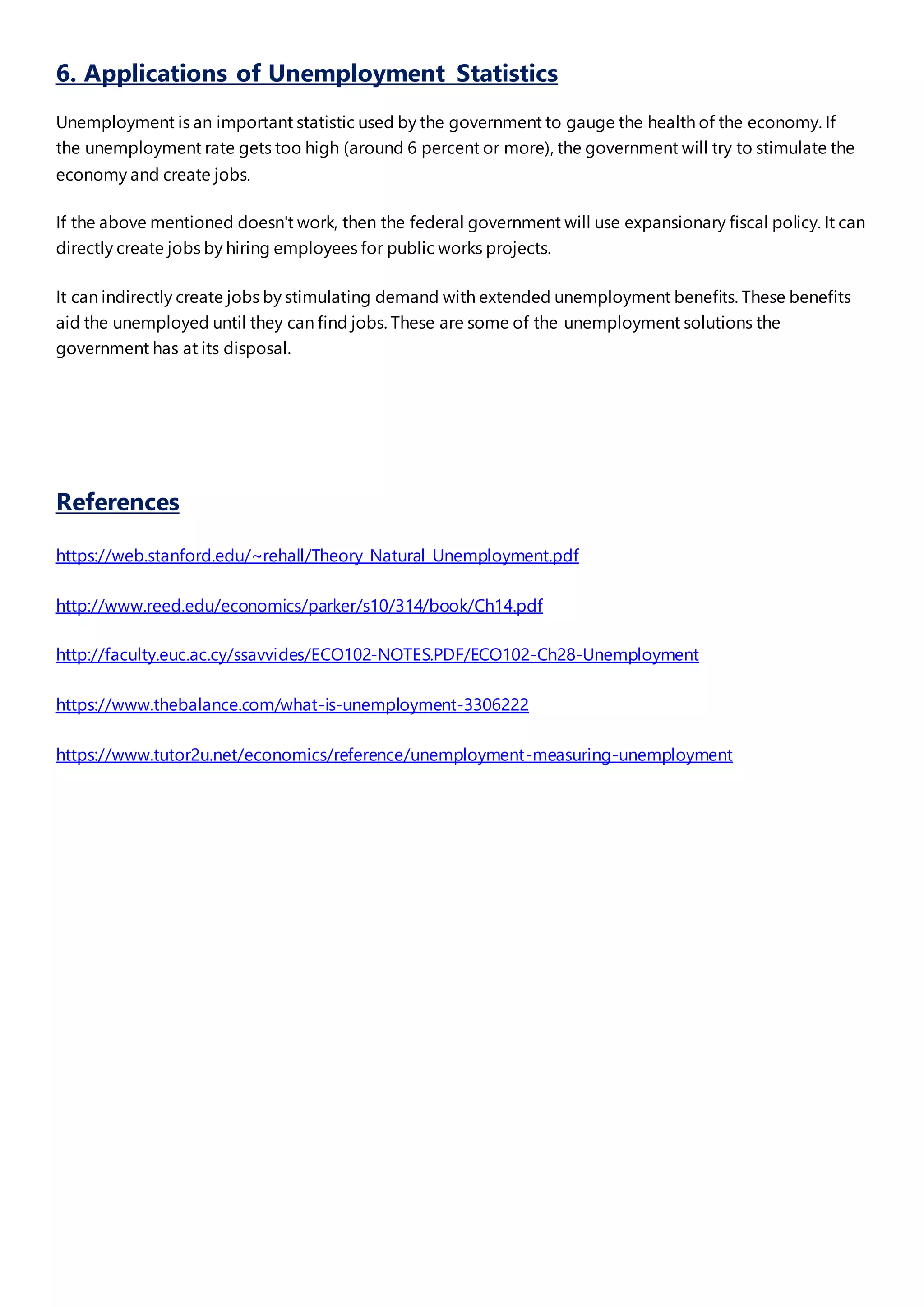 A Report on Unemployment - A basic study | DOCX