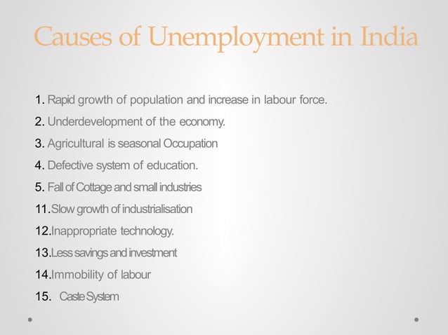 Unemployment in india | PPT | Government Support and Welfare ...