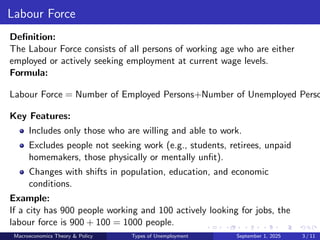 Types of Unemployment and labor Force Participation | PDF