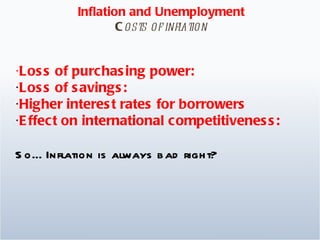 Unemployment and inflation | PPT