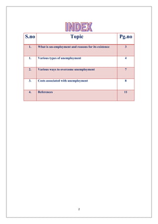 Unemployment economics assignment | PDF