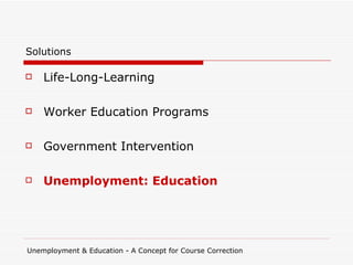 Unemployment & Education | PPT