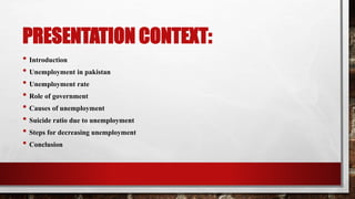 Unemployment final presentation | PPT | Free Download