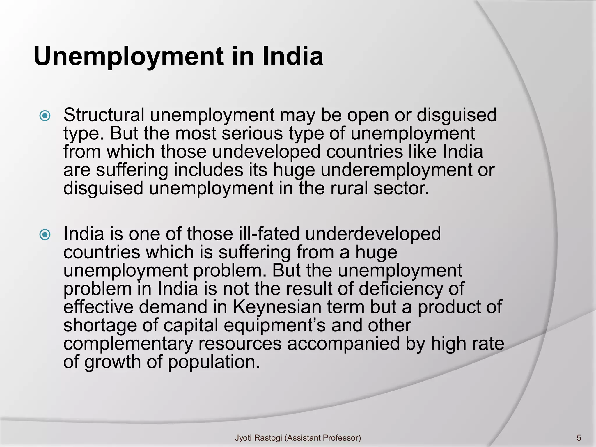 Unemployment in india | PPTX