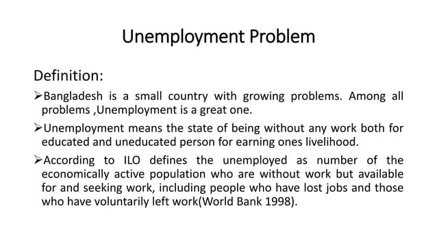 Unemployment problem | PPT
