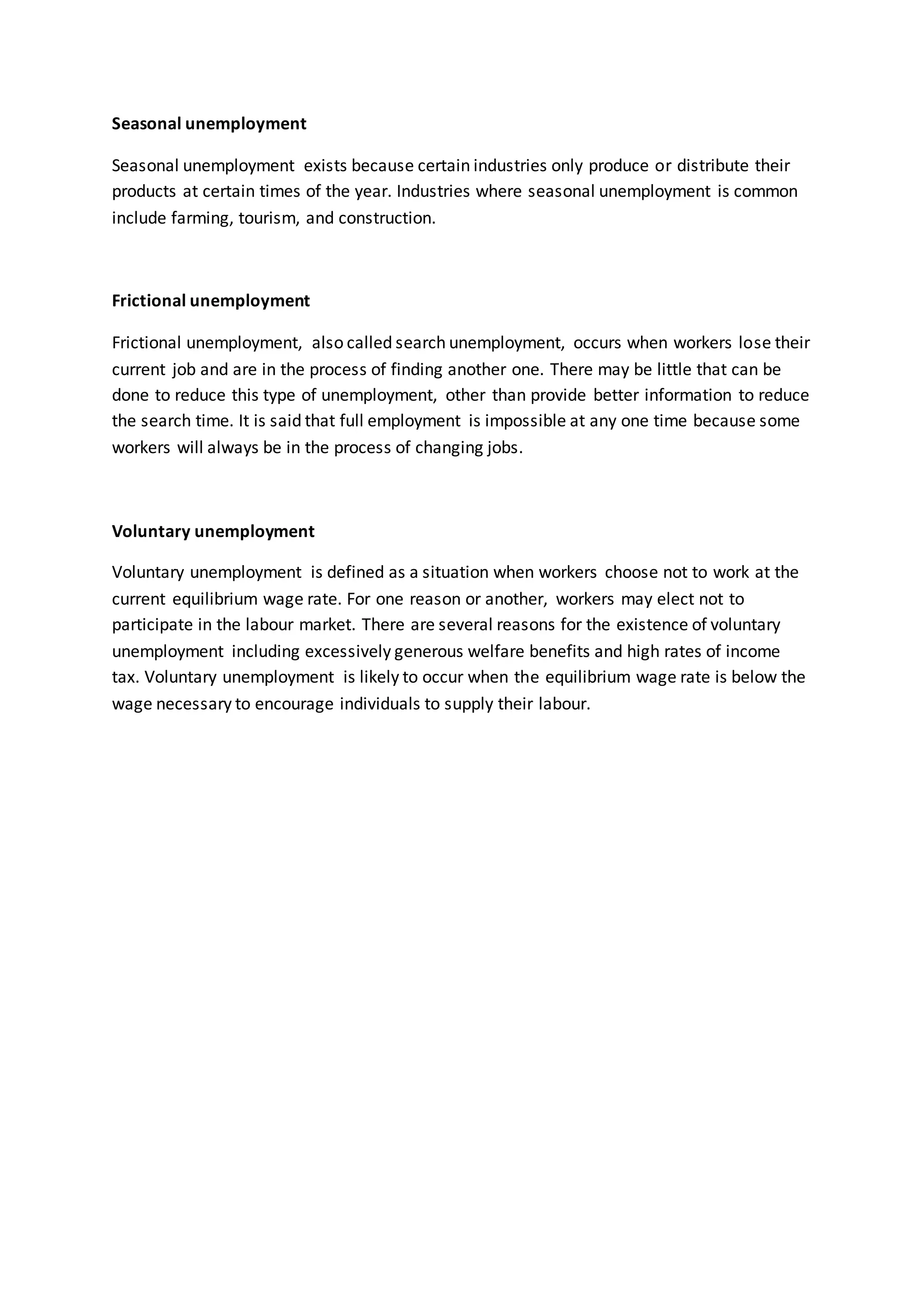 Unemployment Types (Economics) | PDF
