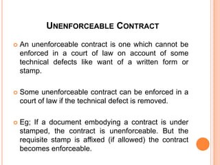 Unenforceable & illegal contract | PPTX