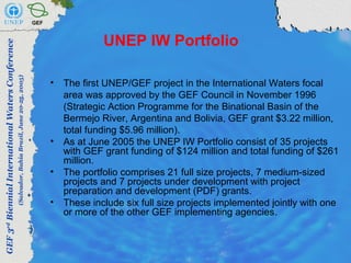 UNEP/GEF International Waters Portfolio | PPT