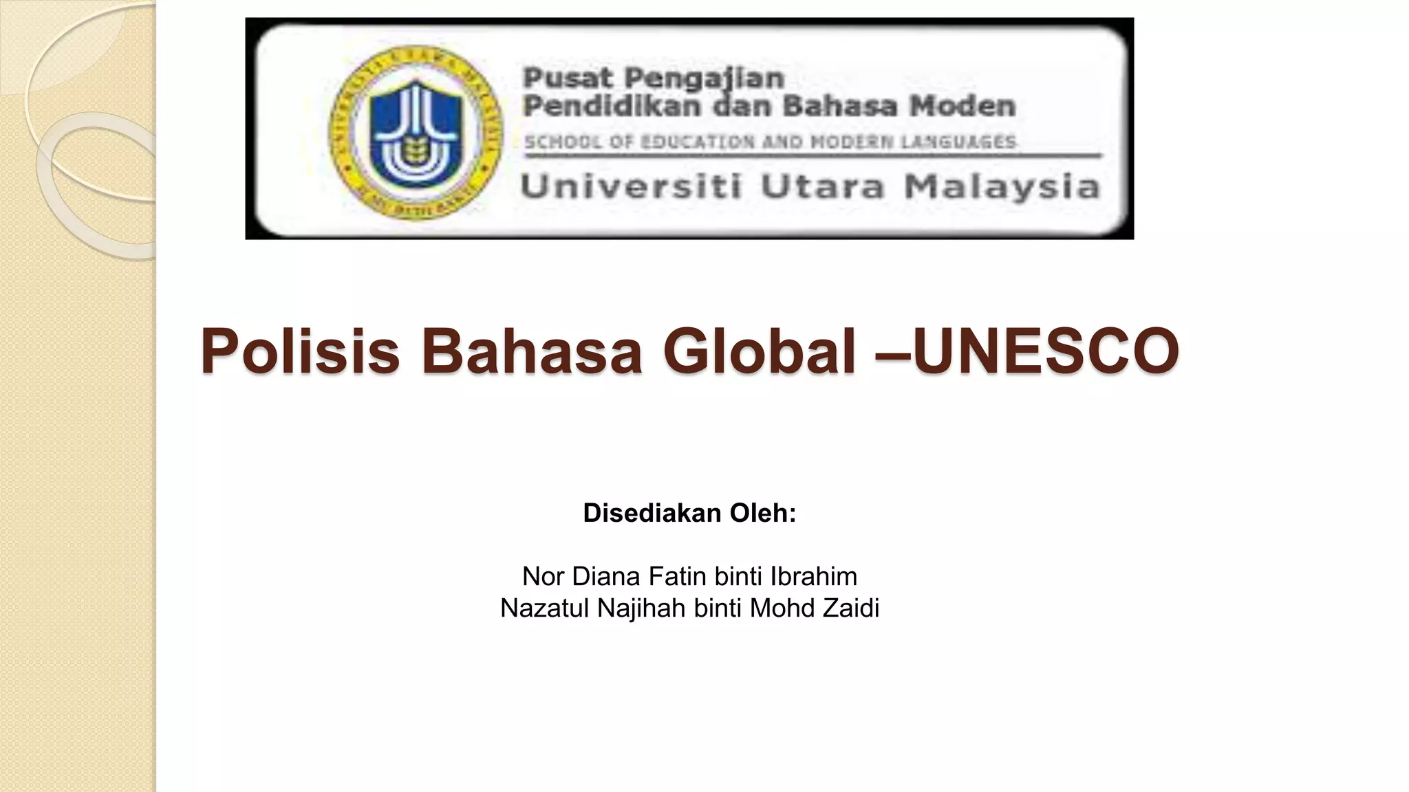 Polisi Bahasa Global UNESCO | PPTX