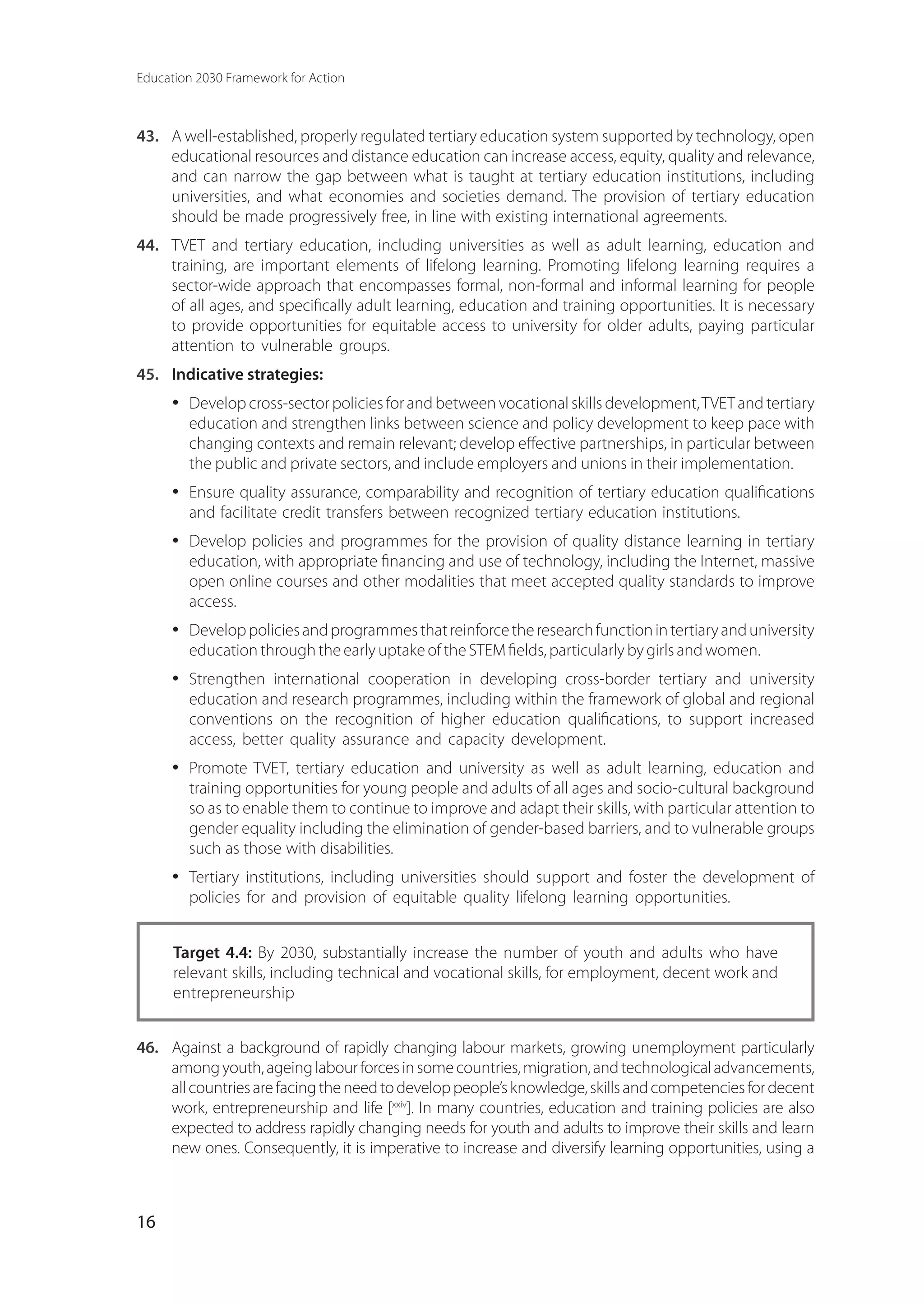 Unesco education 2030 framework for action | PDF