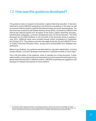 Global Citizenship Education TOPICS AND LEARNING OBJECTIVES | PDF