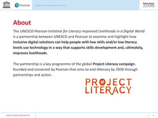 UNESCO-Pearson Initiative: Digital Inclusion Landscape Review | PPT