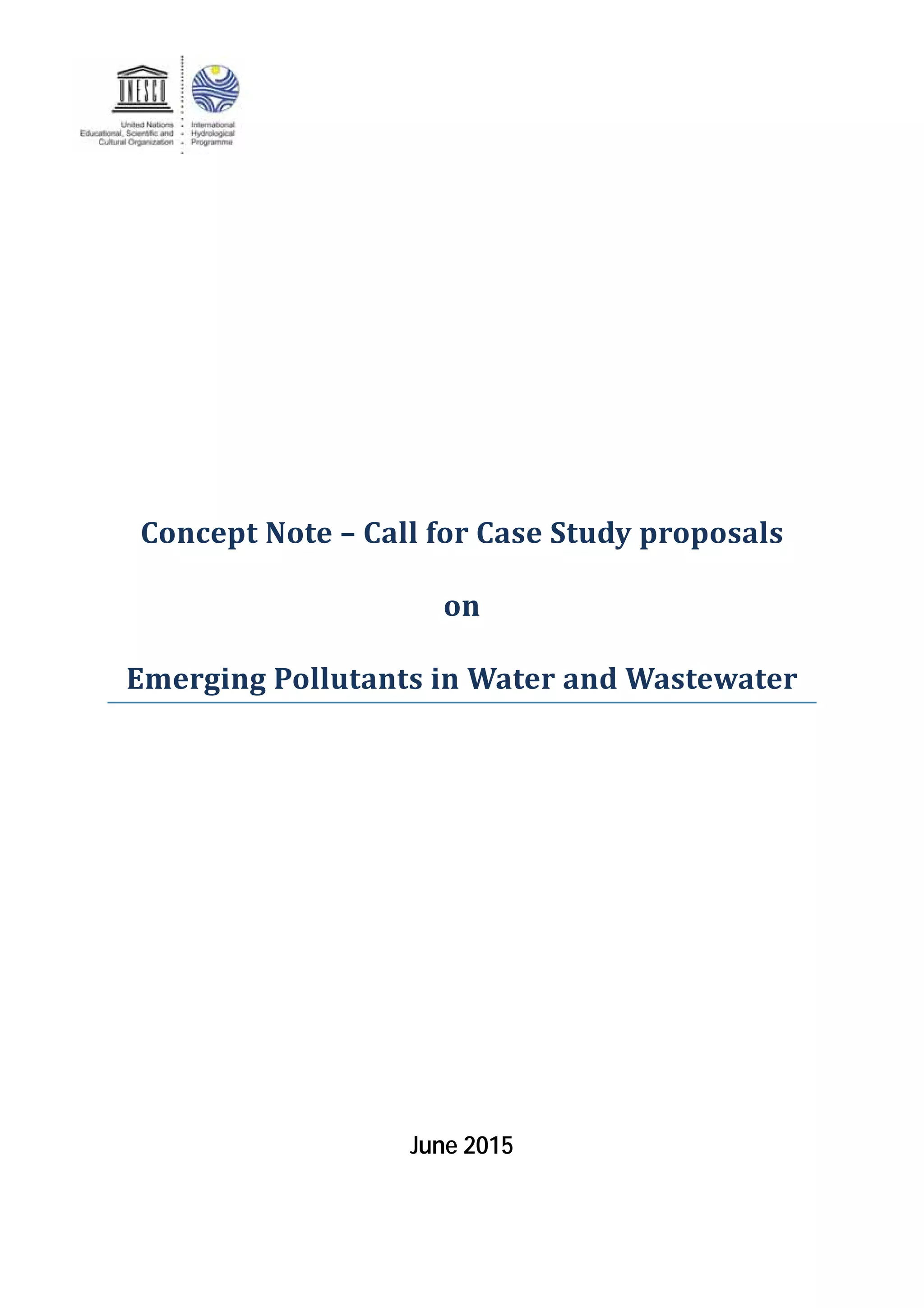 Unesco call for water quality case studies emering pollutants s | PDF
