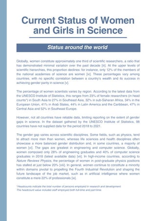 UNESCO Call to Action closing the gender gap in science. | PDF