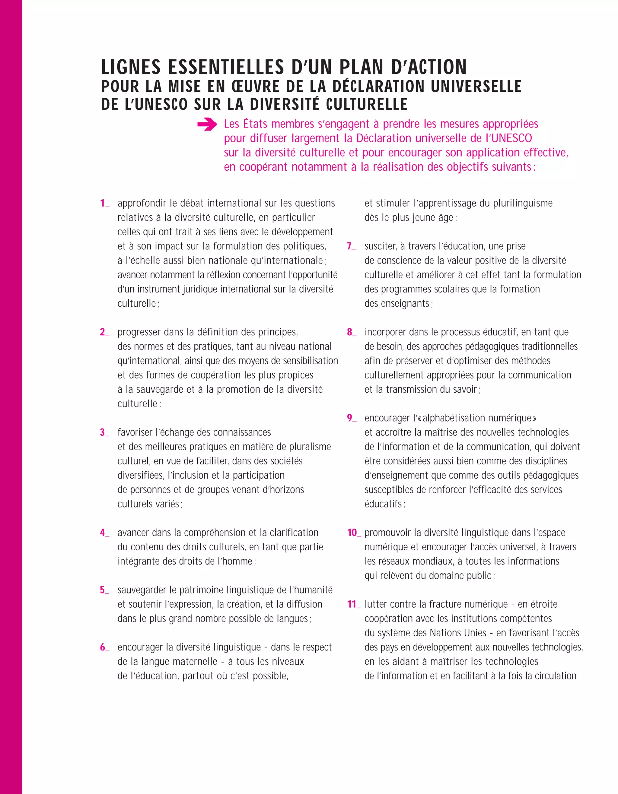 Unesco declaration on cultural diversity | PDF