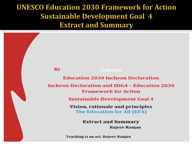 Unesco education 2030 framework for action sustainable development goal ...