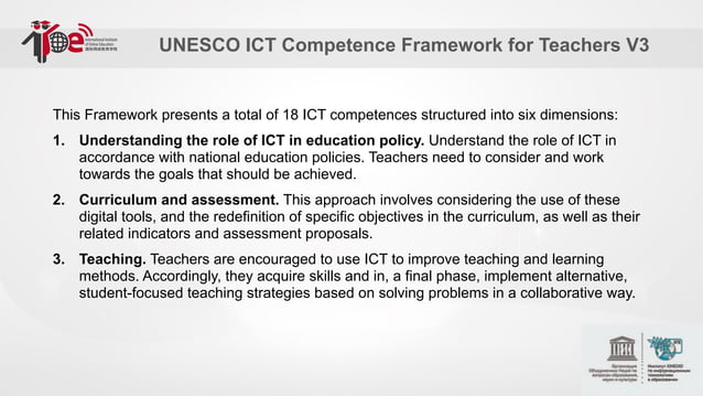 UNESCO ICT COMPETENCY FRAMEWORK FOR TEACHERS.pdf | Professional School ...