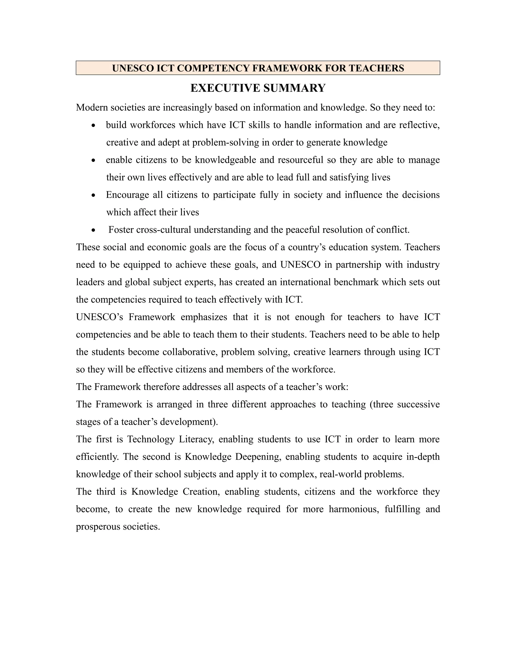 Unesco ict competency framework for teachers by pratima nayak | PDF