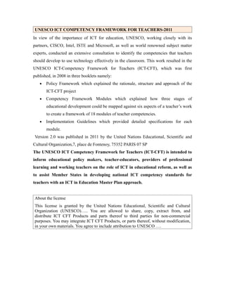 Unesco ict competency framework for teachers by pratima nayak | PDF