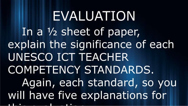 UNESCO ICT Teacher Competency Standards | PPTX