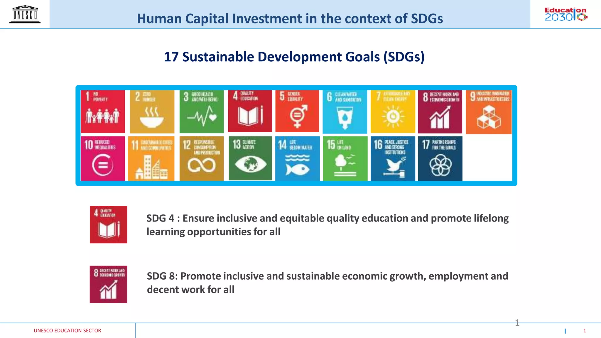 Human Capital Investment in the Context of the SDGs | PPT