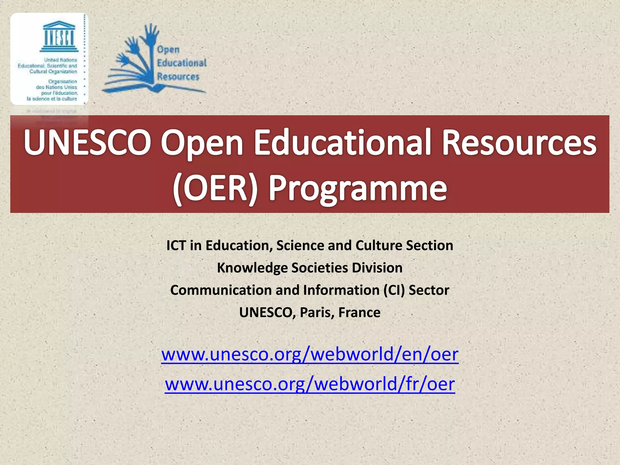 UNESCO OER Programme 2014 ACDE Conference,Victoria Falls, Zimbabwe | PPT