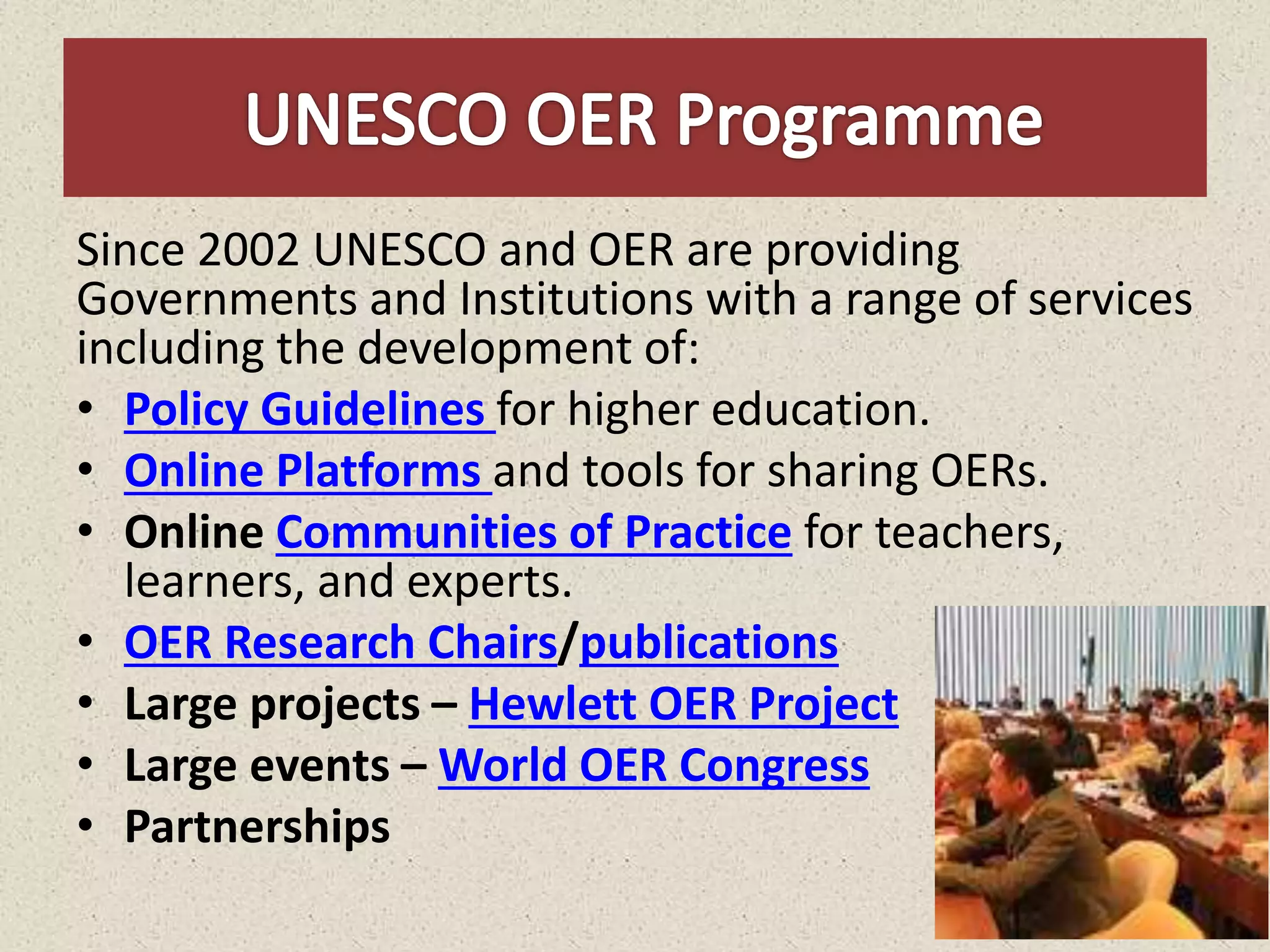 UNESCO OER Programme 2014 ACDE Conference,Victoria Falls, Zimbabwe | PPT