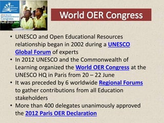UNESCO OER Programme 2014 ACDE Conference,Victoria Falls, Zimbabwe | PPT