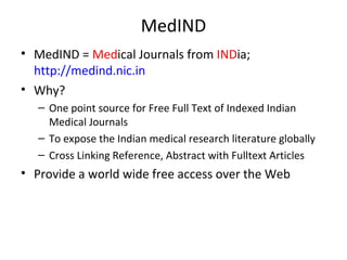 Open Access to Indian Bio-Medical Literature | PPT | Publishing ...