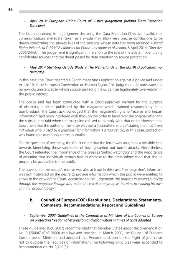 Unesco protecting sources | PDF