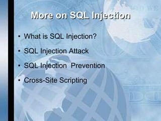 Unethical access to website’s databases hacking using sql injection | PPT