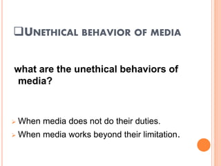 Unethical activates done by media | PPTX