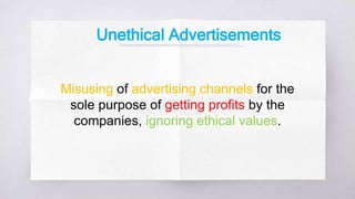 Unethical advertisements | PPTX