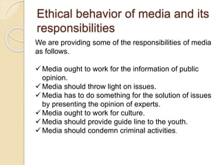 Unethical behavior of media | PPTX