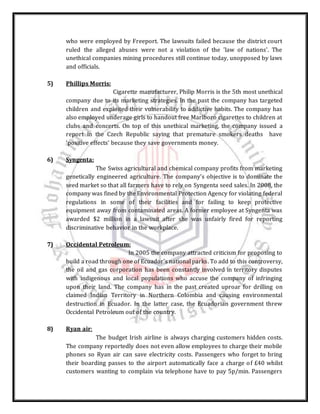 5 Unethical Companies | PDF