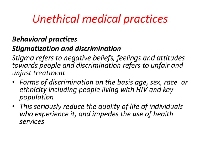 UNETHICAL_MEDICAL_PRACTICES.pptx | Pharmaceutical Drugs | Medical Health
