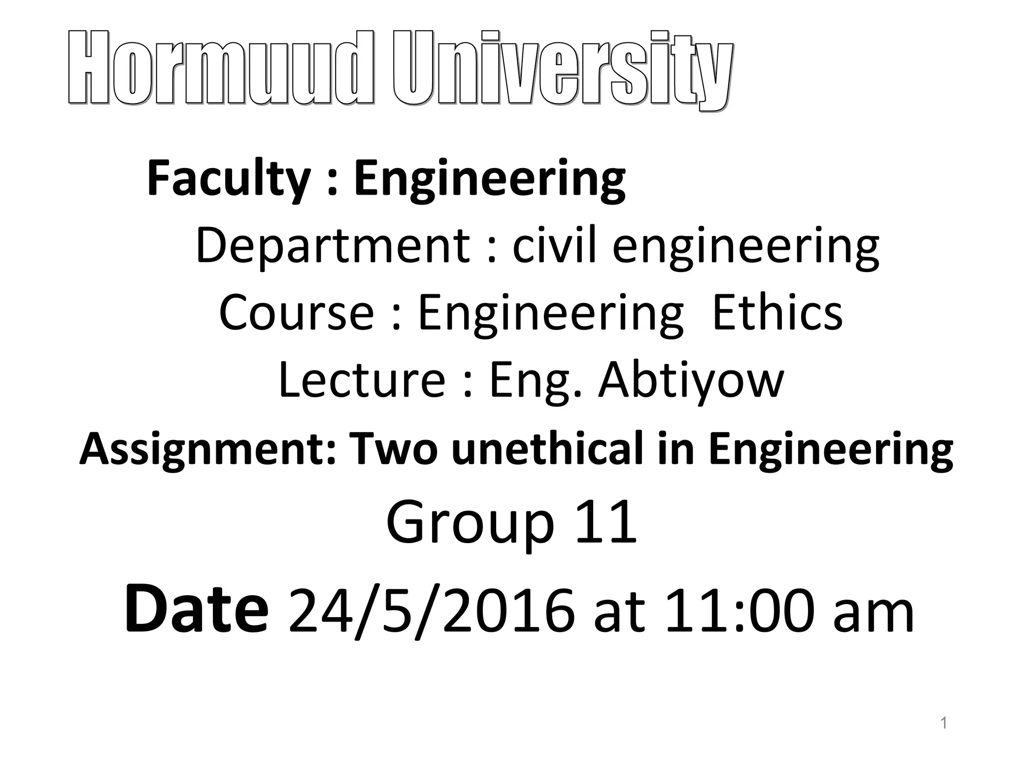 Unethical points about civil engineering | PPT