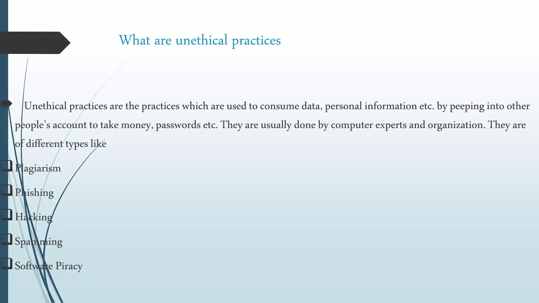 Unethical practices on internet BY ISHAAN | PPTX