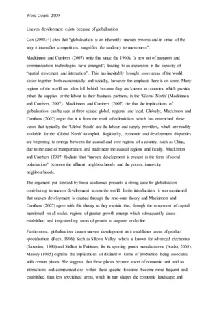 Written Example: Geographies of Development | DOCX