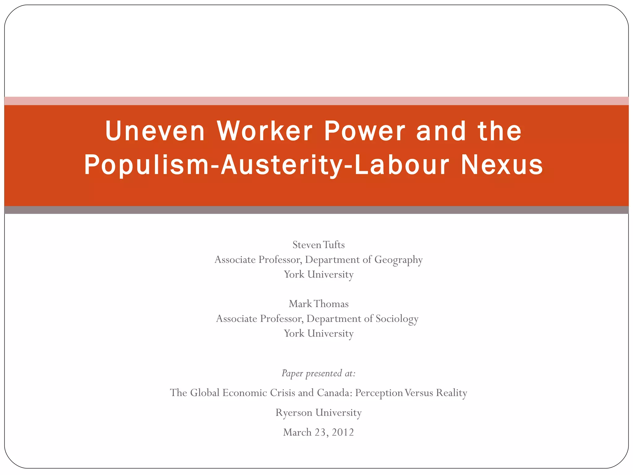 Uneven worker power | PPT