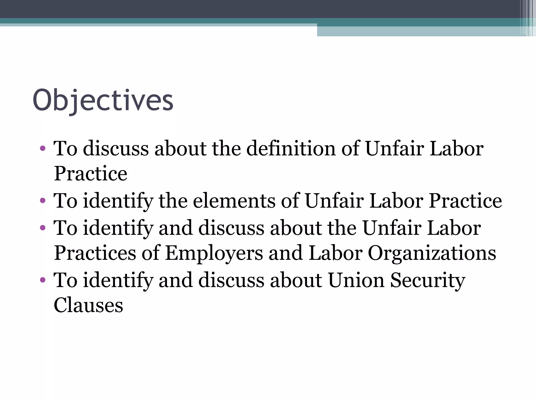 Unfair Labor Practices | PPT