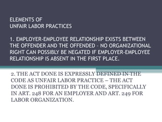 Unfair Labor Practices | PPT