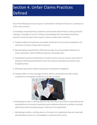 Unfair claims-settlement-practices-act | PDF