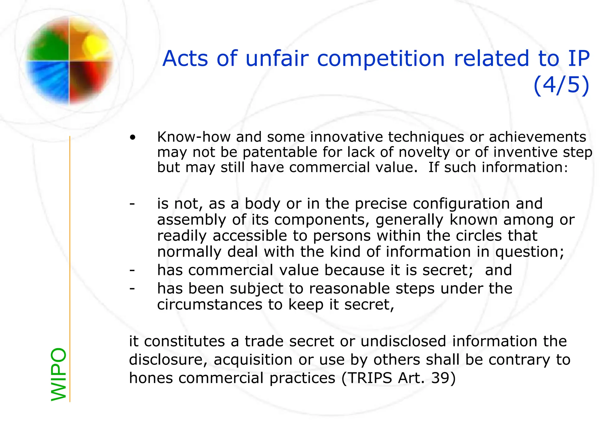Unfair Competition in IPR for science and | PPT