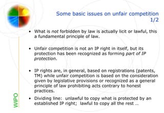 Unfair Competition in IPR for science and | PPT