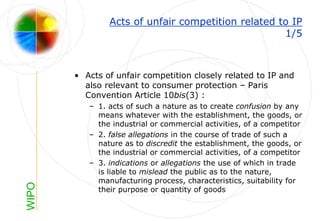 Unfair Competition in IPR for science and | PPT