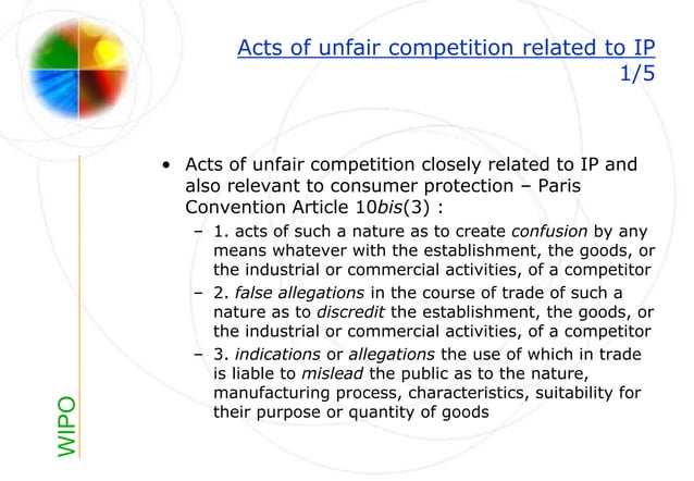 Unfair Competition in IPR for science and | PPT