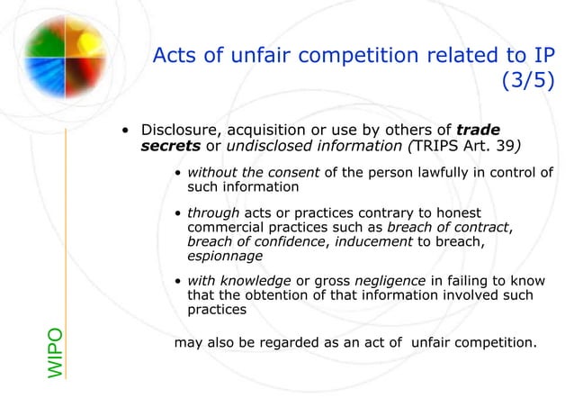 Unfair Competition in IPR for science and | PPT
